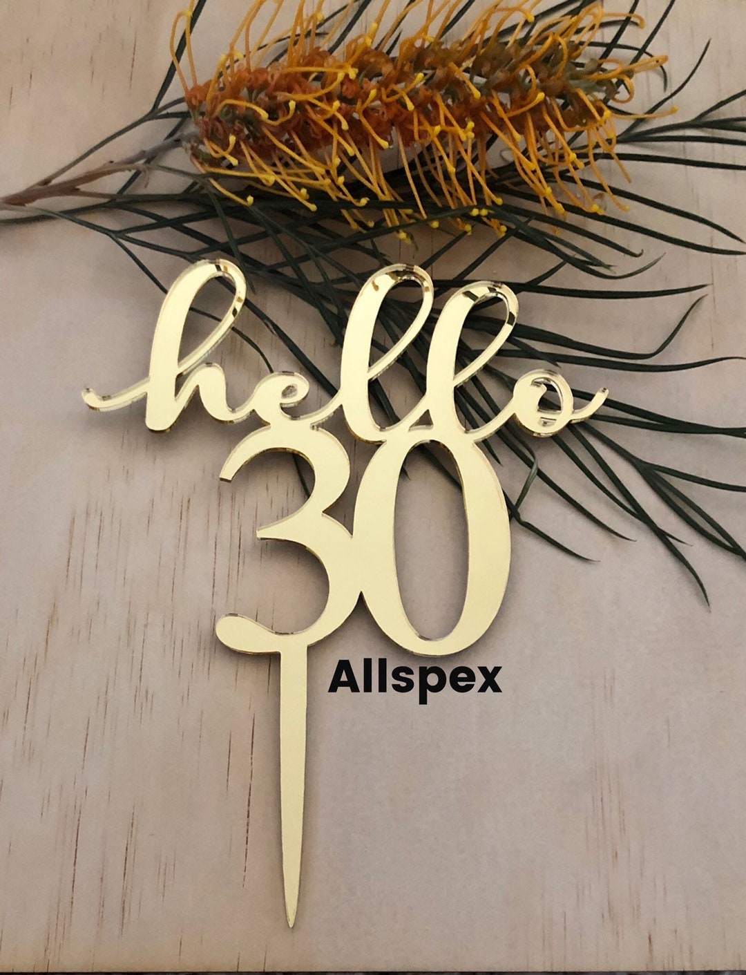 30th Birthday Cake Topper Reads: Hello 30 - Etsy