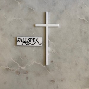 Religious Cross Cake Charm for Front of Christening, Baptism or ...