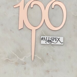 100th Birthday Cake Topper - Number 100 Birthday Cake Decoration - Etsy