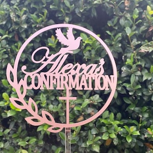 Personalised Confirmation Cake Topper With Cross and Dove - Etsy
