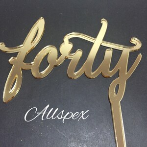 40th Birthday Cake Topper Reads Forty - Etsy