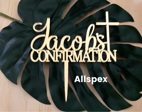 Personalised Confirmation Cake Topper With a Cross | Etsy