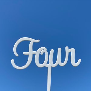 4th Birthday Cake Topper Reads: Four - Etsy