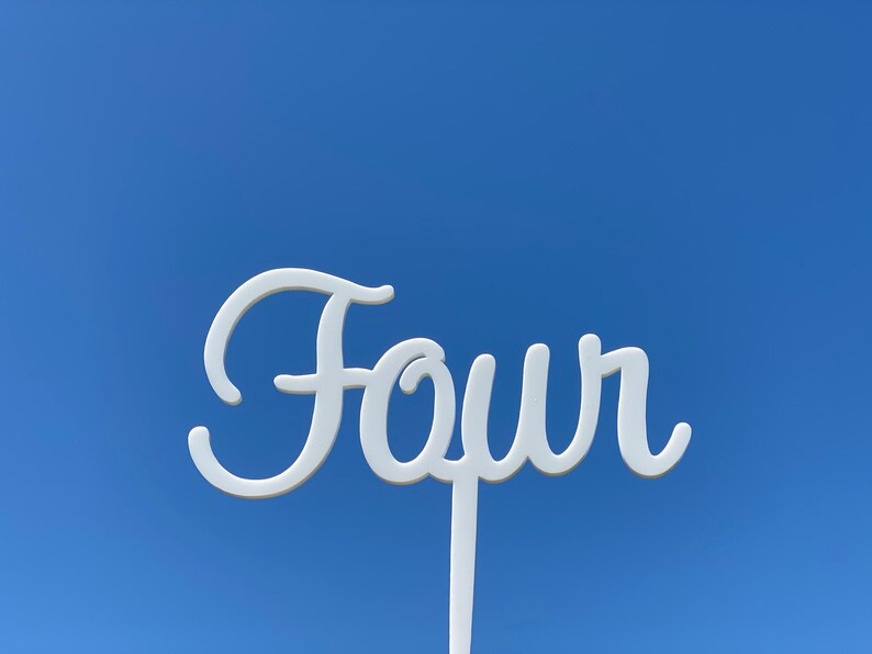 4th Birthday Cake Topper Reads: Four - Etsy