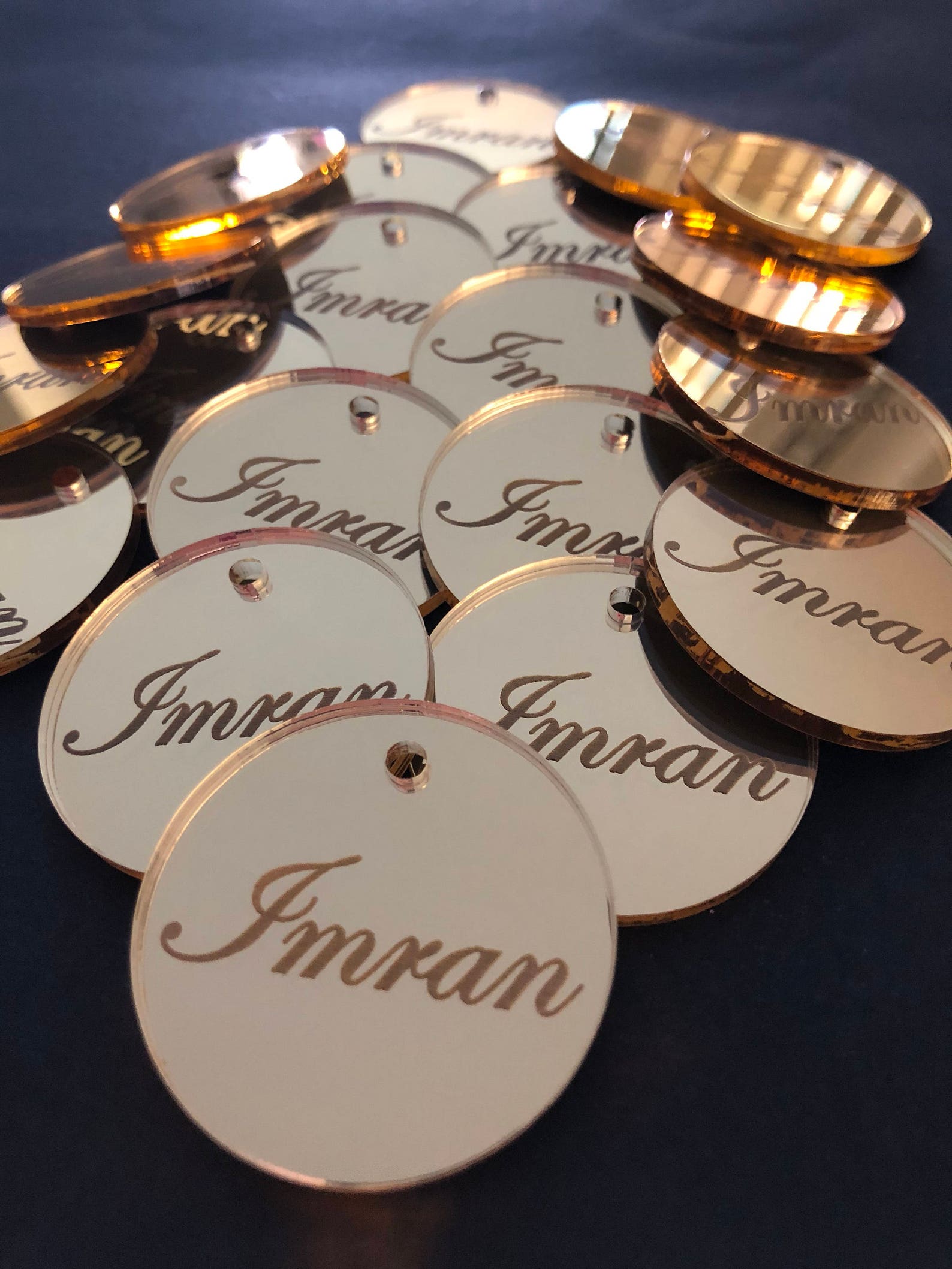 Acrylic Laser Engraved Round Circle Name Gift/favour Event Keepsake ...