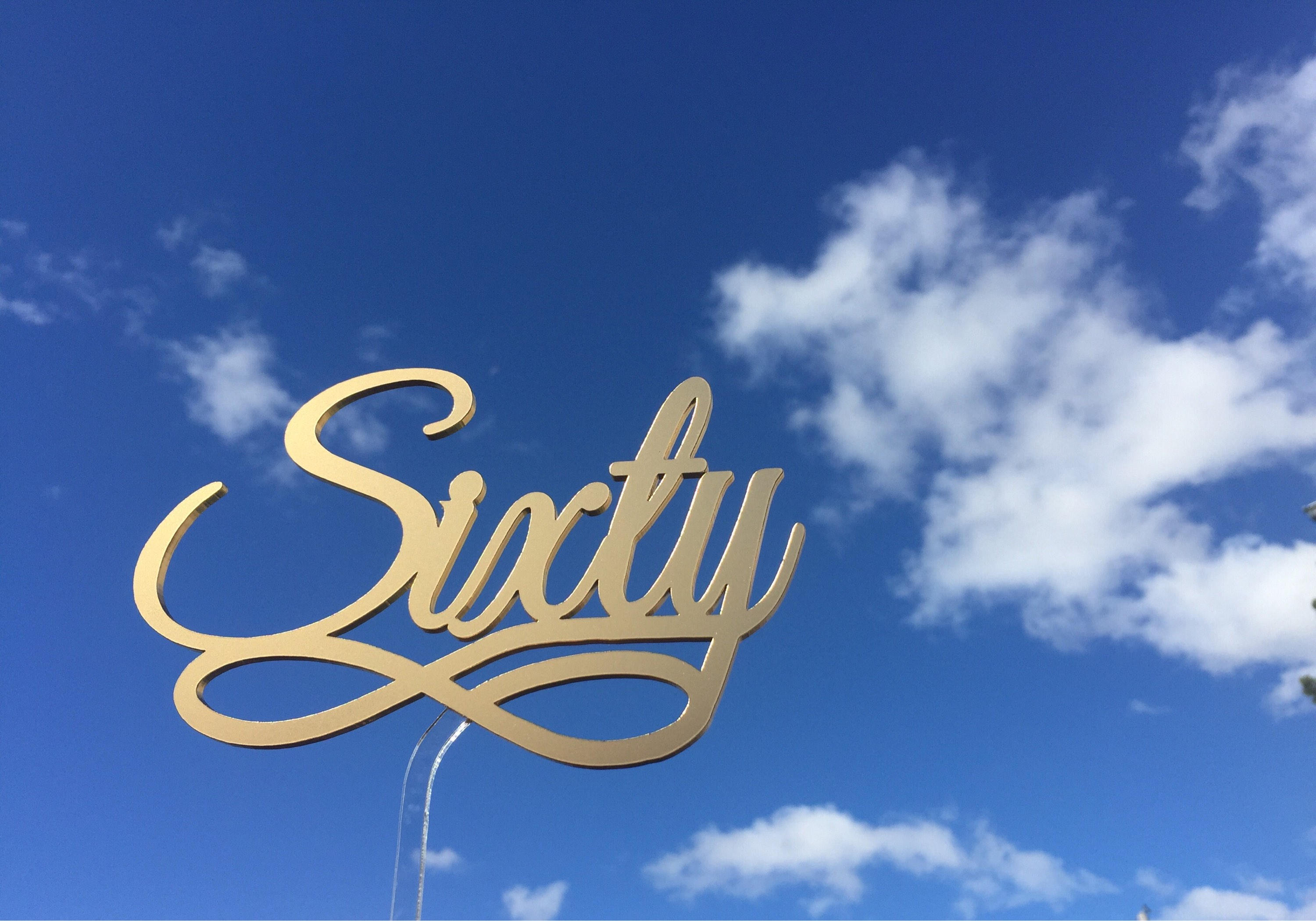 60th Birthday Cake Topper Reads: Sixty | Etsy