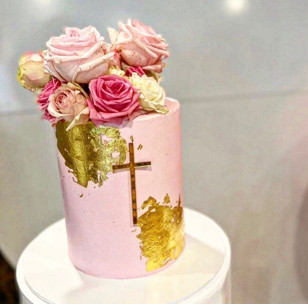 Religious Cross Cake Charm for Front of Christening, Baptism or ...