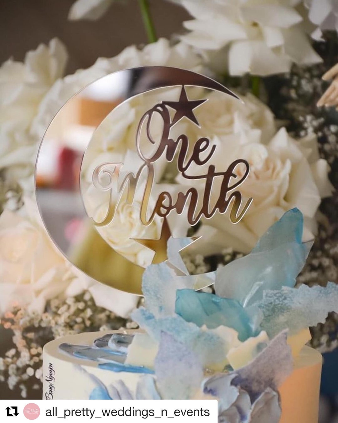One Month in a Moon Baby Celebration Cake Topper - Etsy