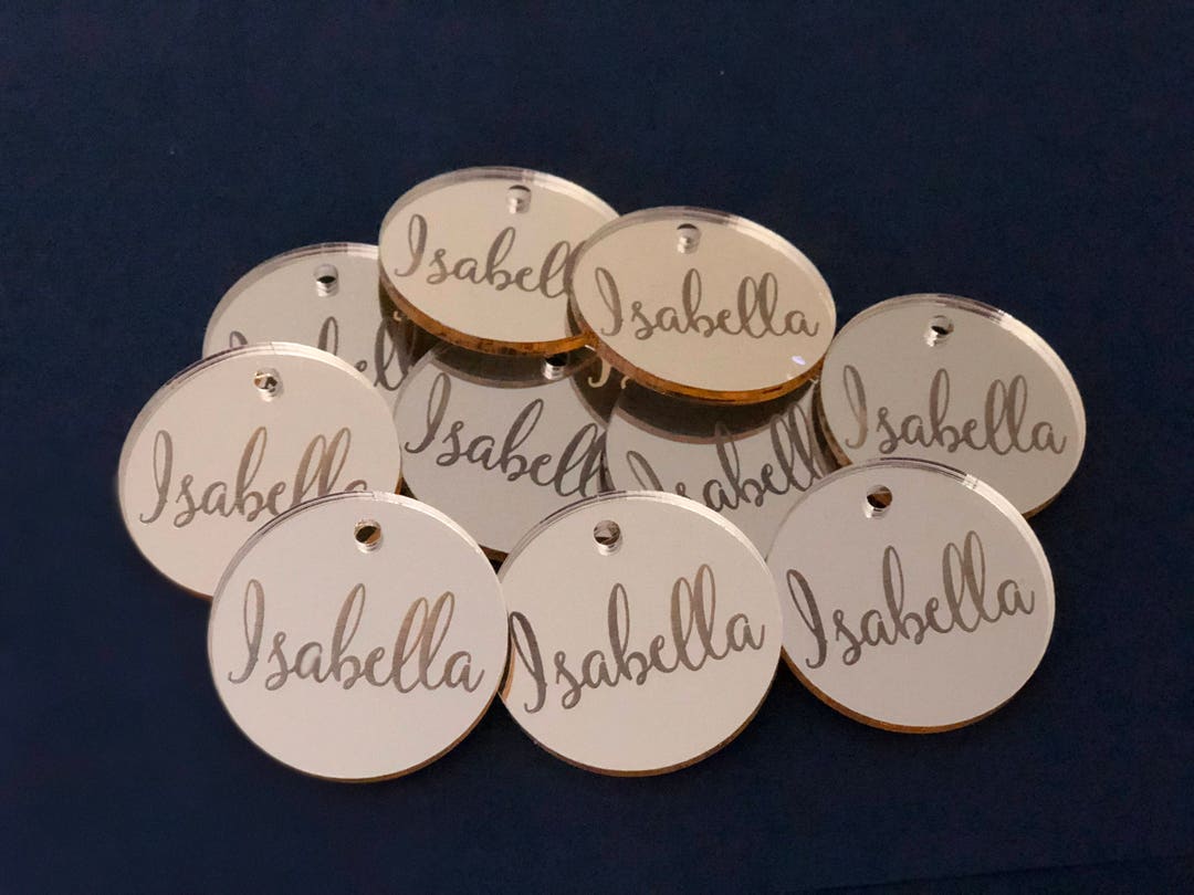 Acrylic Laser Engraved Round Circle Name Gift/favour Event Keepsake ...