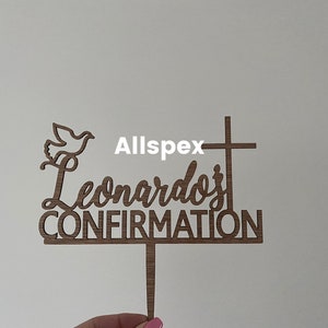 Personalised Confirmation Cake Topper With a Dove and Cross - Etsy