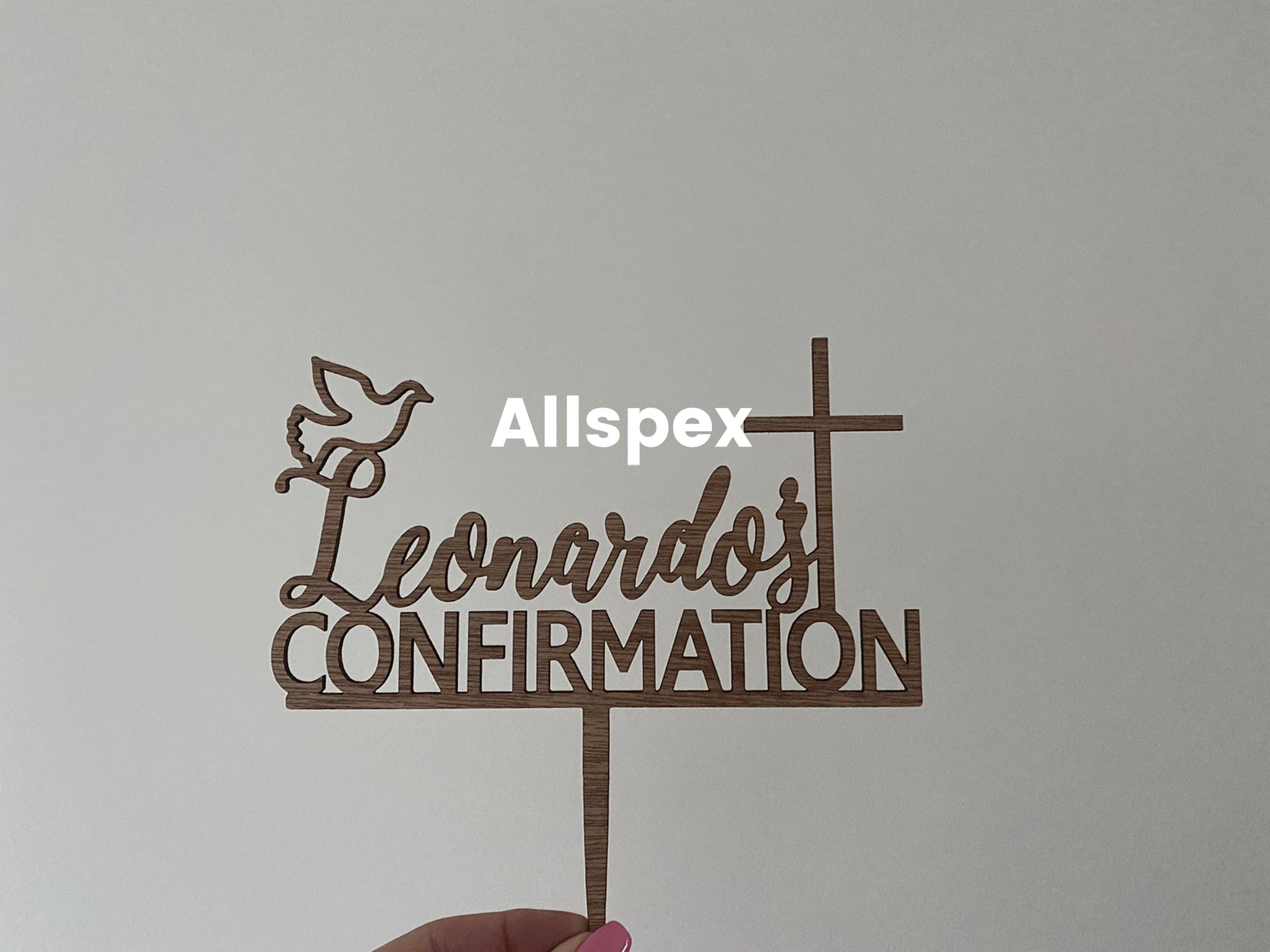 Buy Personalised Confirmation Cake Topper With a Dove and Cross Online ...
