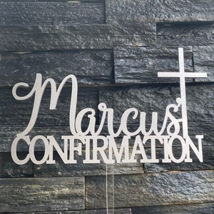 Personalised Confirmation Cake Topper With a Cross - Etsy