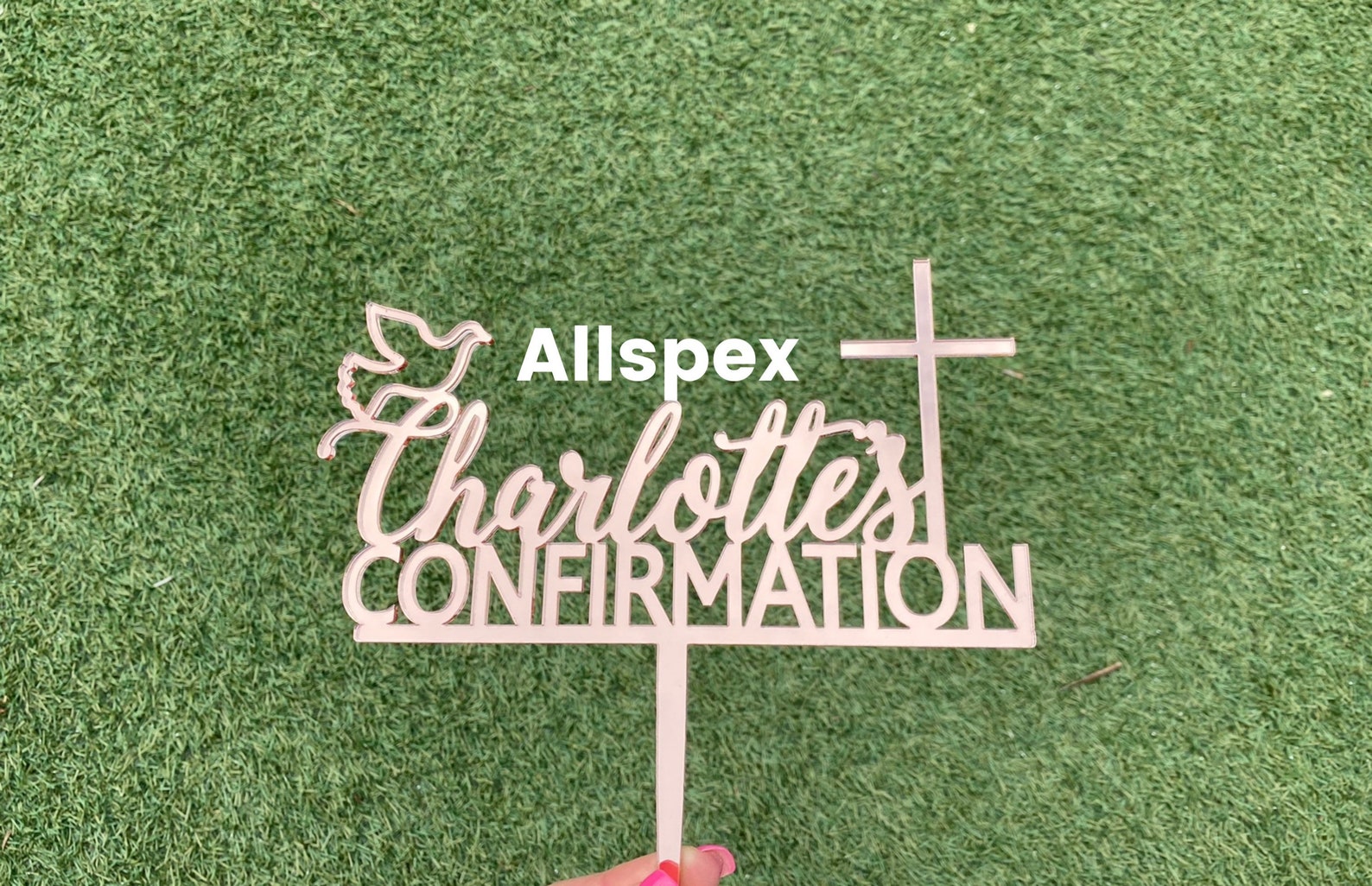 Personalised Confirmation Cake Topper With a Dove and Cross - Etsy