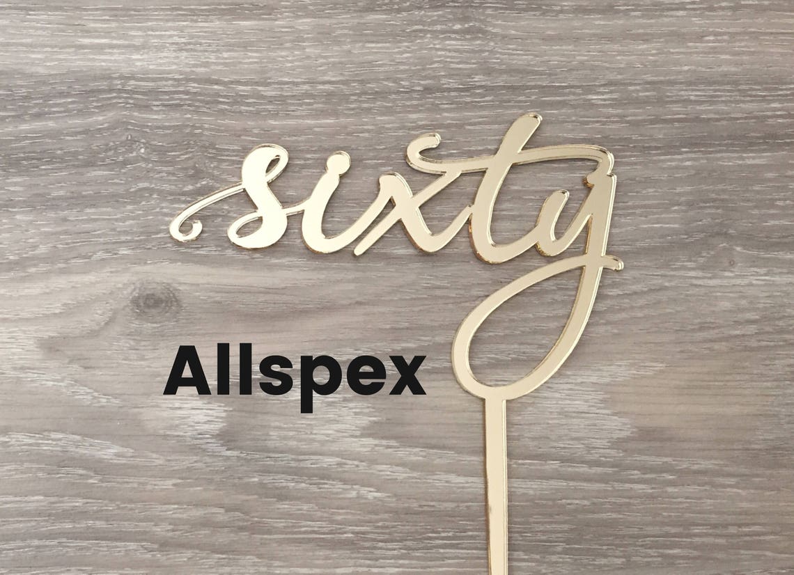 60th Birthday Cake Topper Reads: Sixty Available in Acrylic or - Etsy