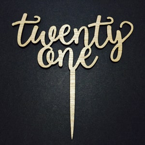 21st Birthday Cake Topper Reads: Twenty One - Etsy