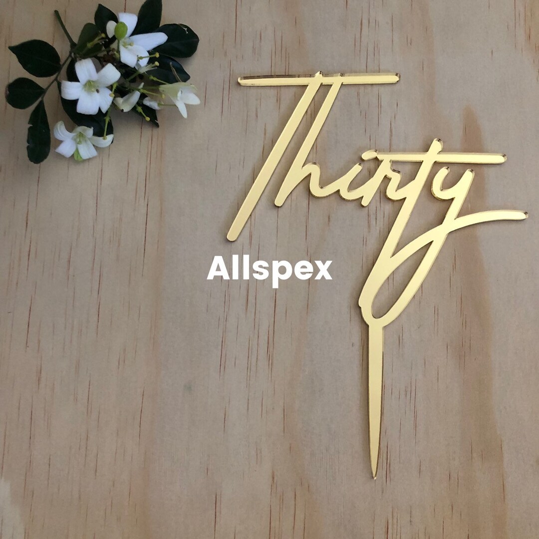 30th Birthday Cake Topper Reads: Thirty - Etsy