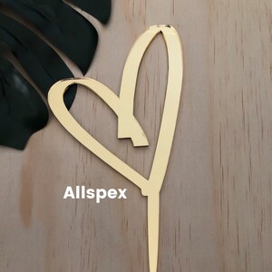 Love Heart Cake Topper - Etsy