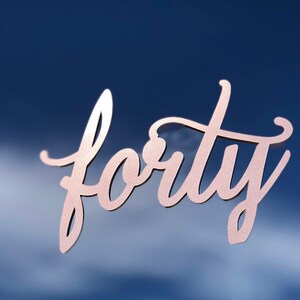40th Birthday Cake Topper Reads Forty - Etsy