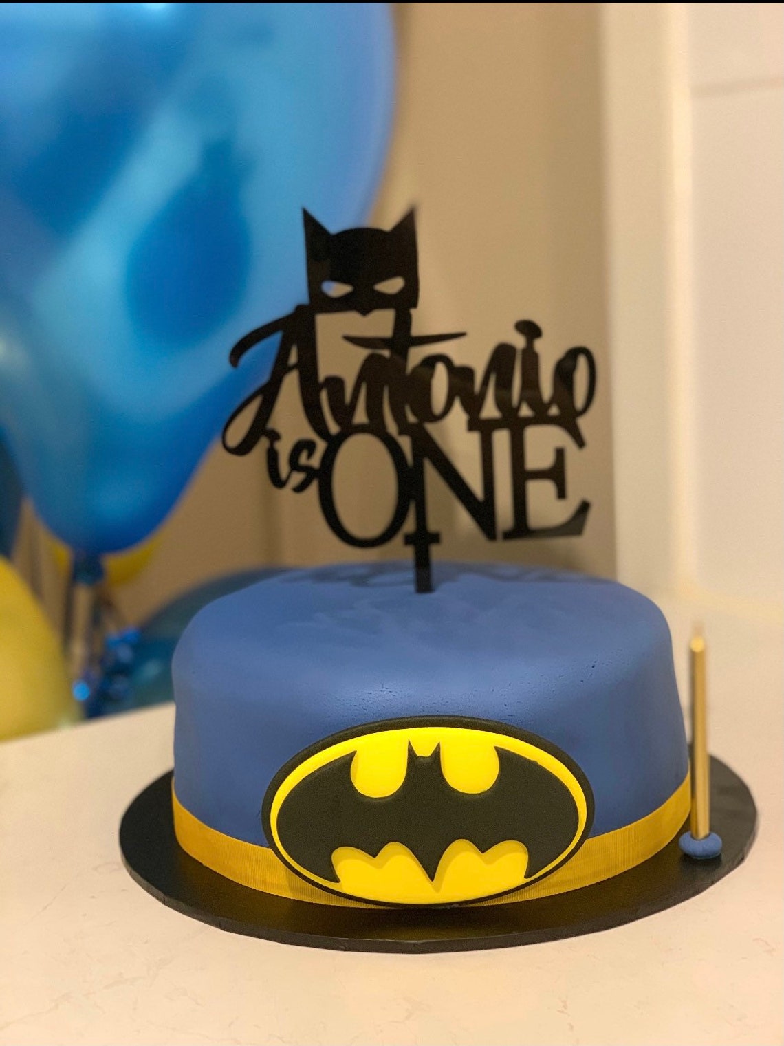 Personalised Birthday Cake Topper With Batman Mask | Etsy