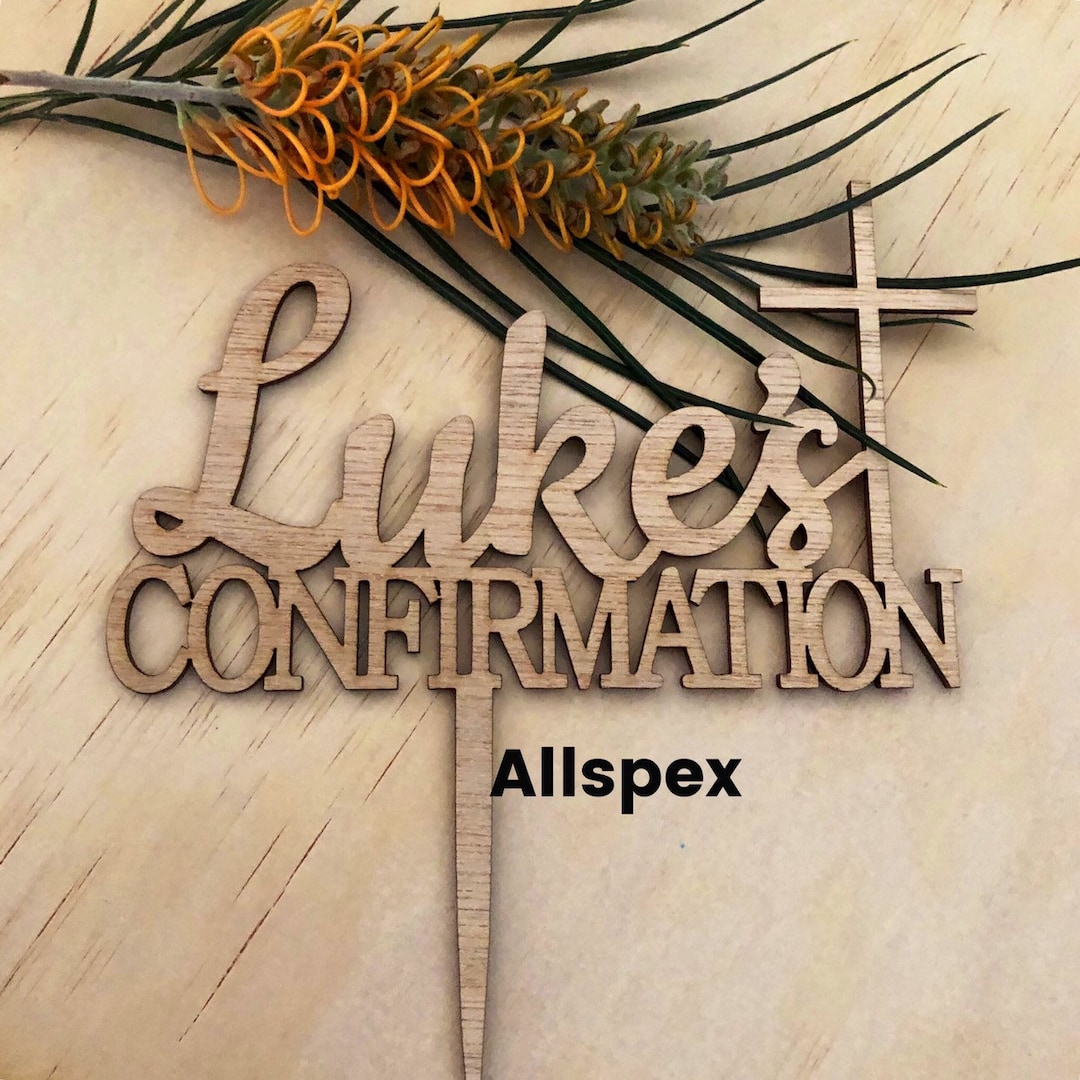 Personalised Confirmation Cake Topper With a Cross - Etsy