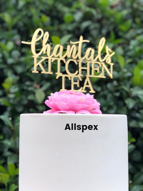 Personalised Kitchen Tea Cake Topper Available in Acrylic or | Etsy