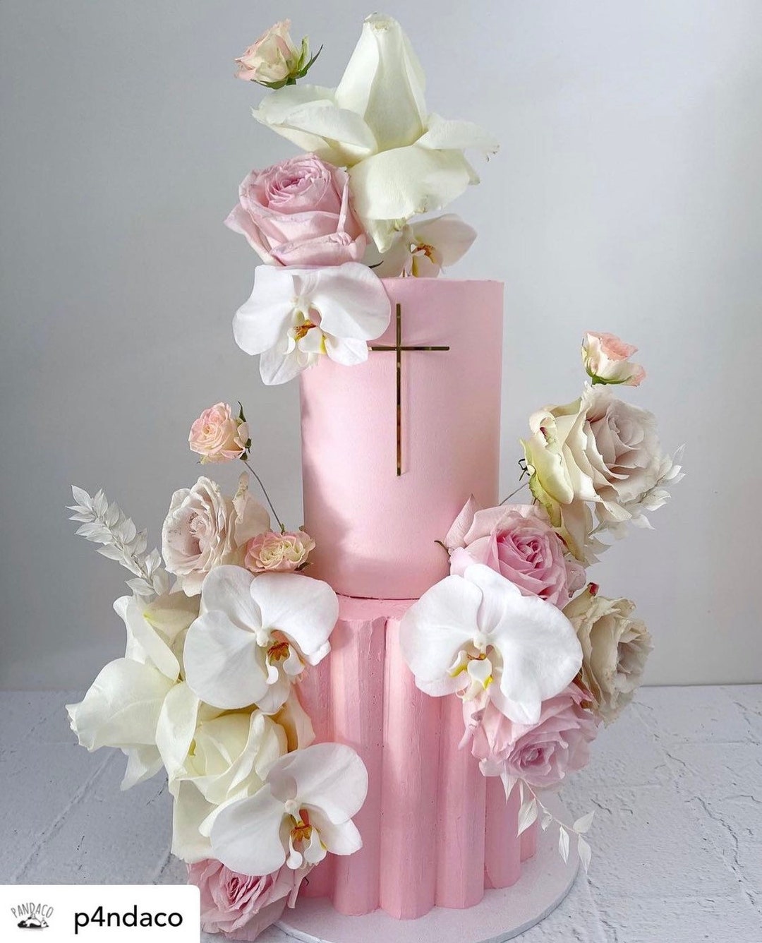 Religious Slim Cross Cake Charm for Front of Christening, Baptism or ...