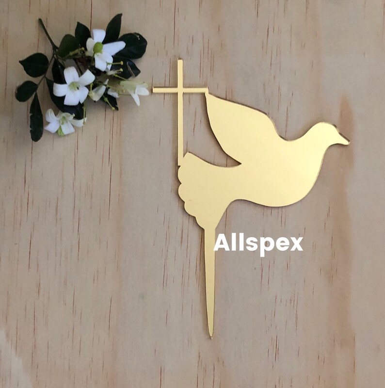 Dove With a Cross Cake Topper Christening Confirmation | Etsy