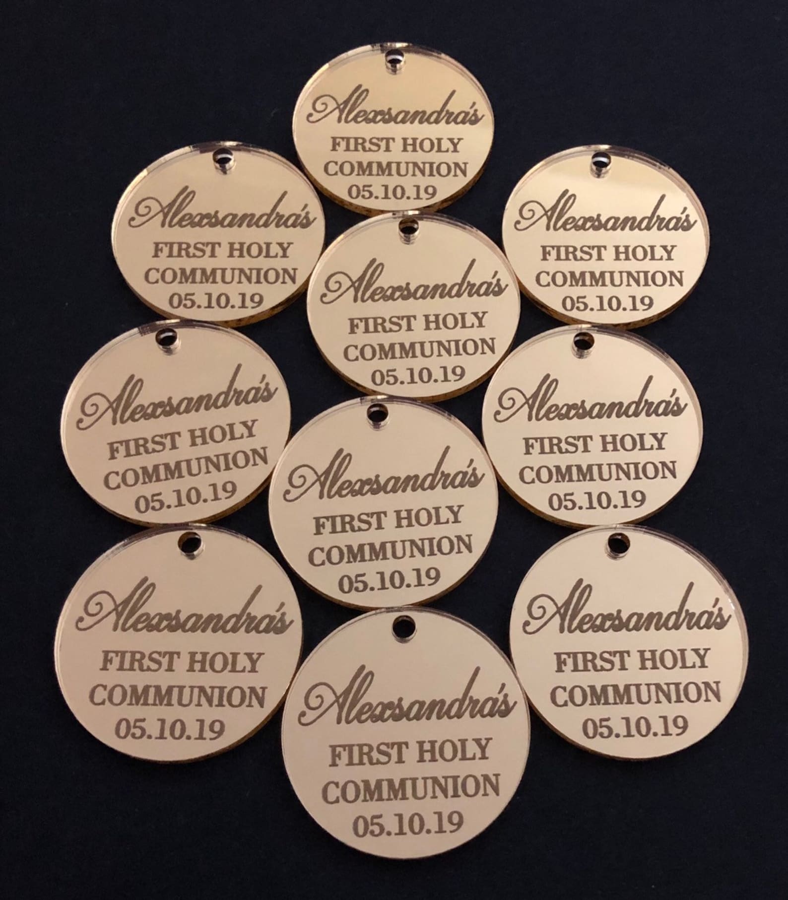 Acrylic Laser Engraved Round Circle Holy Communion Gift/favour | Etsy