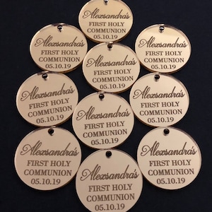 Acrylic Laser Engraved Round Circle Holy Communion Gift/favour Event ...