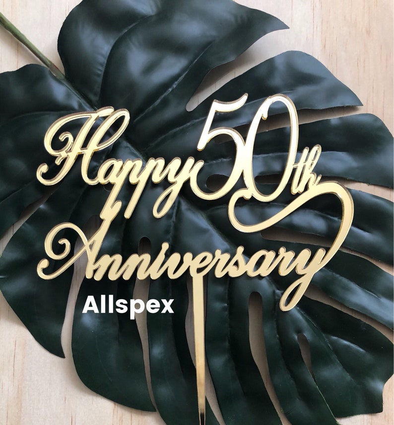 Happy 50th Anniversary Cake Topper | Etsy