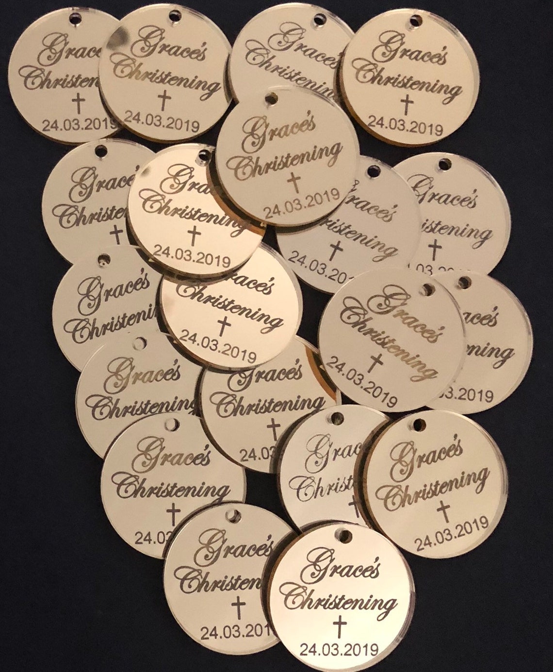 Acrylic Laser Engraved Round Circle Christening Gift/favour | Etsy ...