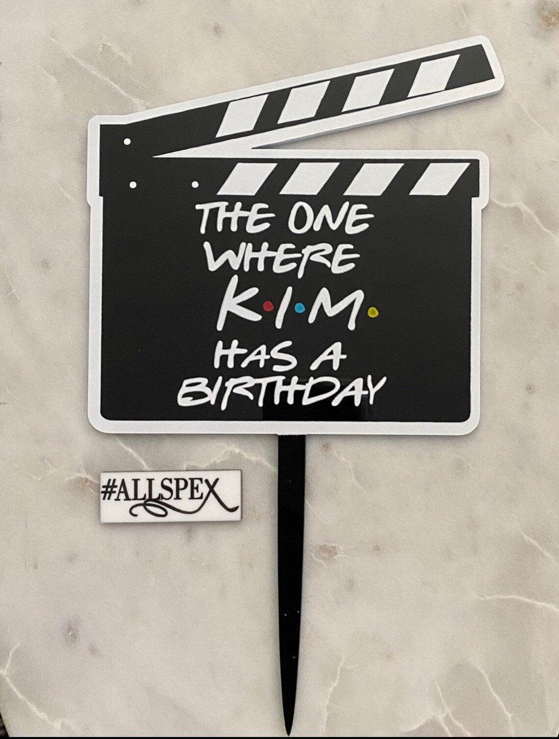 Friends Theme Clapperboard Birthday Cake Topper Reads the One Where ...