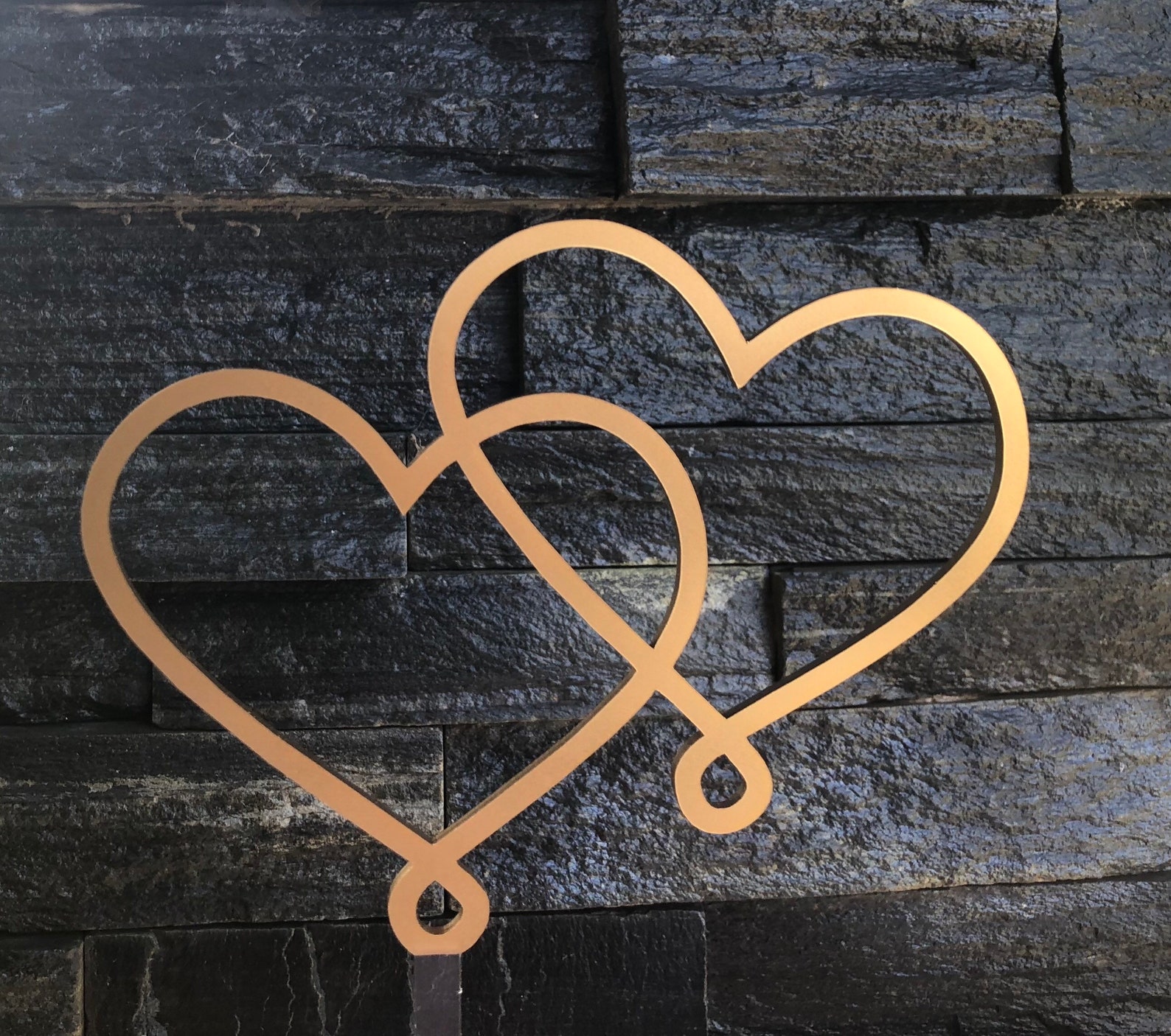 Double Love Hearts Cake Topper Wedding Engagement - Etsy