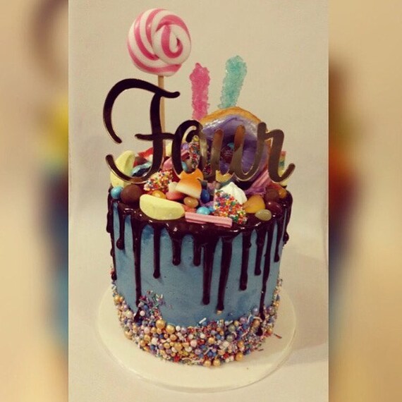 4th Birthday Cake Topper Reads: Four | Etsy