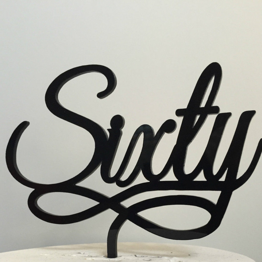 60th Birthday Cake Topper Reads: Sixty | Etsy