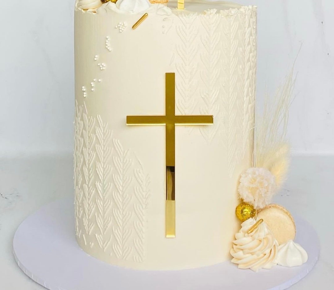 Religious Cross Cake Charm for Front of a Tall Christening,baptism or ...