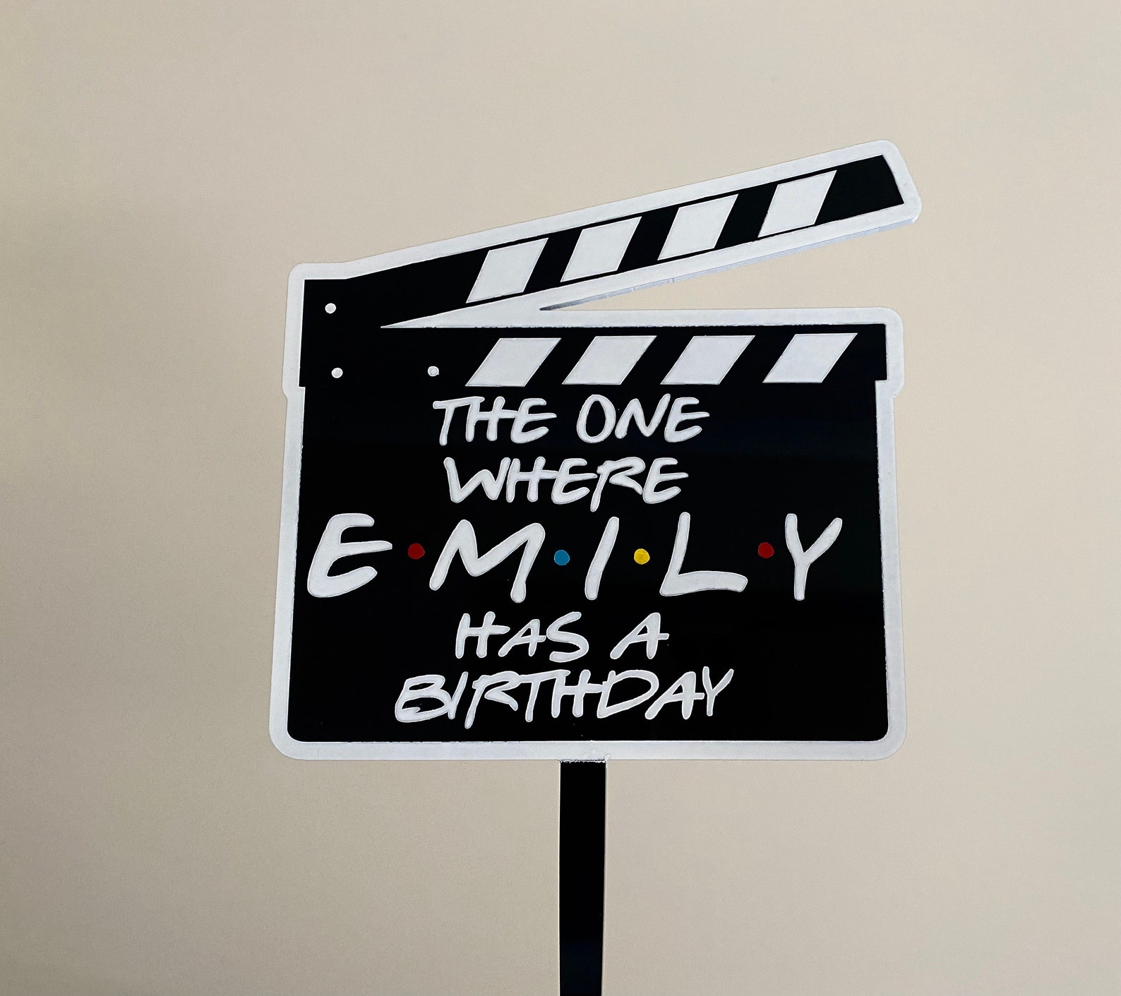 Friends Theme Clapperboard Birthday Cake Topper Reads the One - Etsy