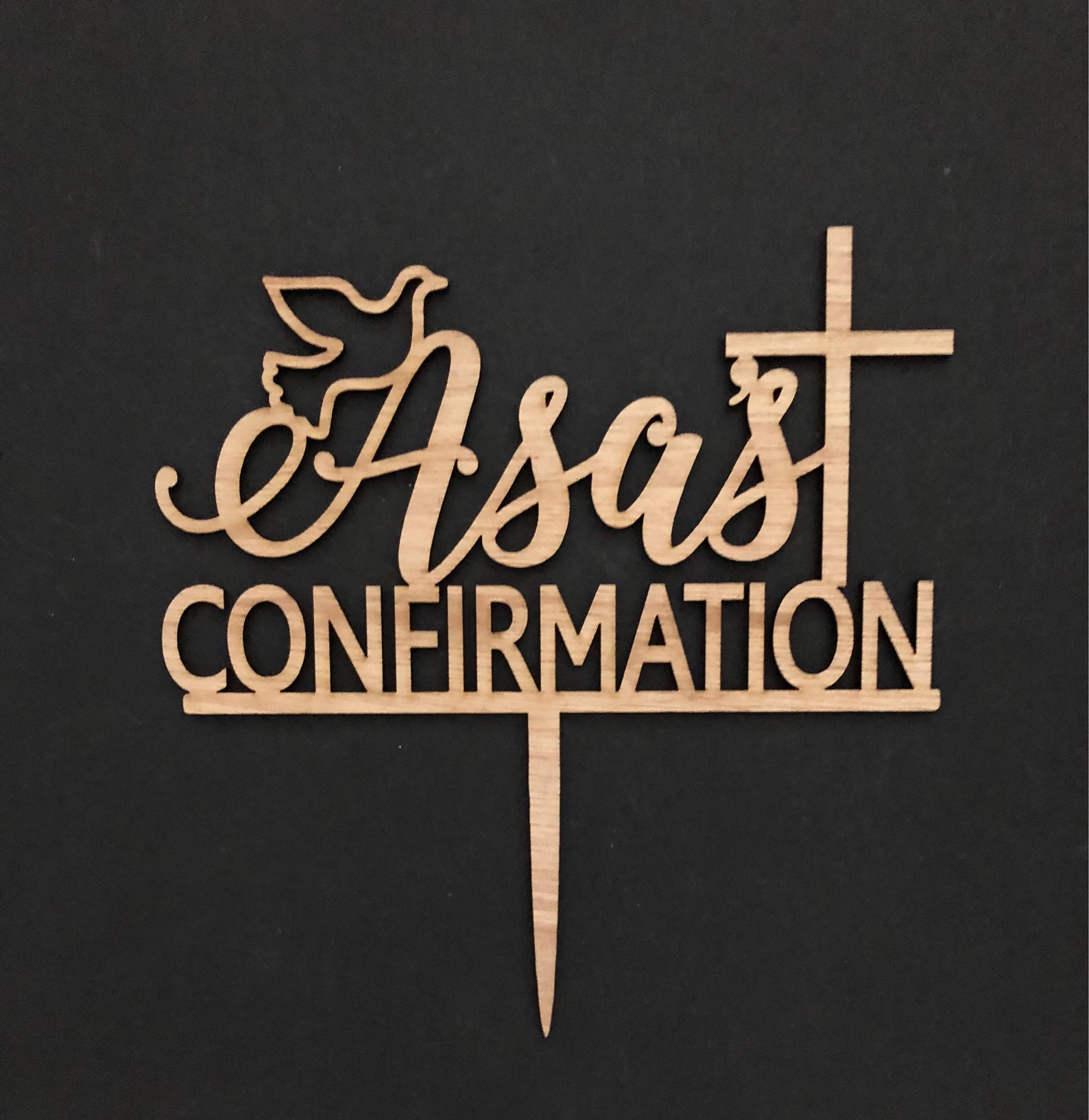 Personalised Confirmation Cake Topper With a Dove and Cross - Etsy