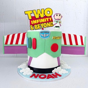 Two Infinity & Beyond Cake Topper Toy Story Theme Birthday Layered ...
