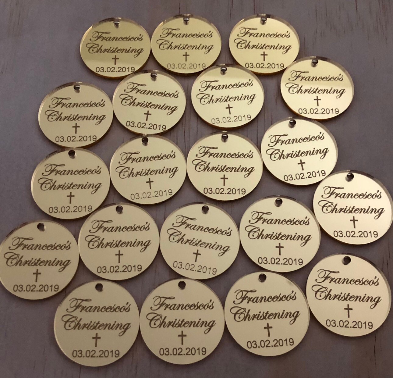 Acrylic Laser Engraved Round Circle Christening Gift/favour | Etsy ...