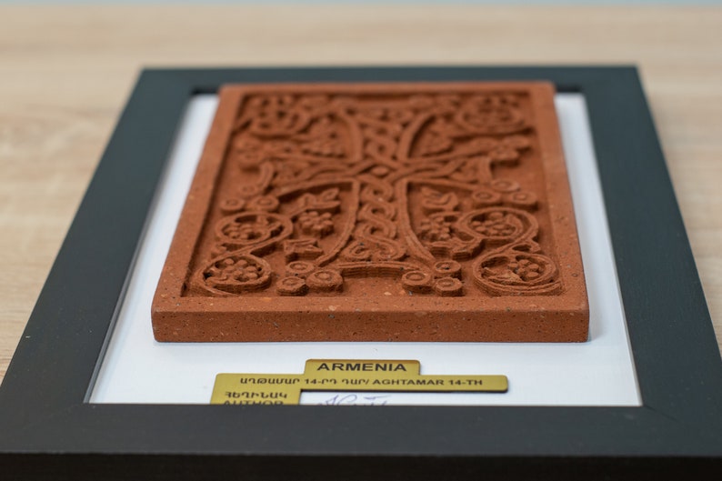 ARMENIAN KHACHKAR in Frame AKHTAMAR Tuff Cross Stone Authentic - Etsy