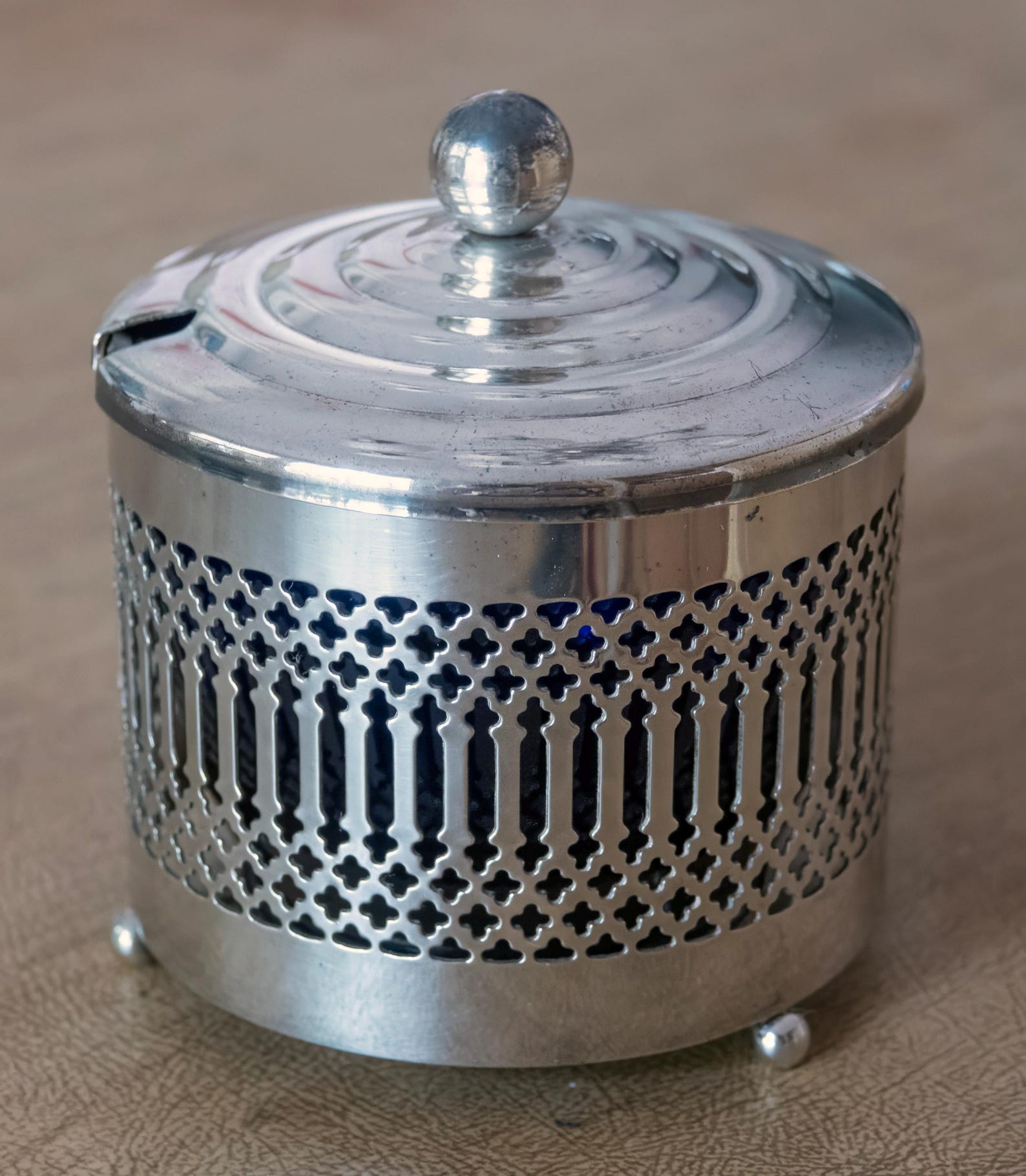 Vintage Cobalt Blue and Silver Metal Jelly Jar - Etsy