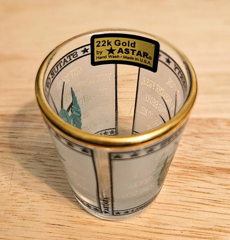 Statue of Liberty, New York Shot Glass, 22K Gold Rim - Etsy UK