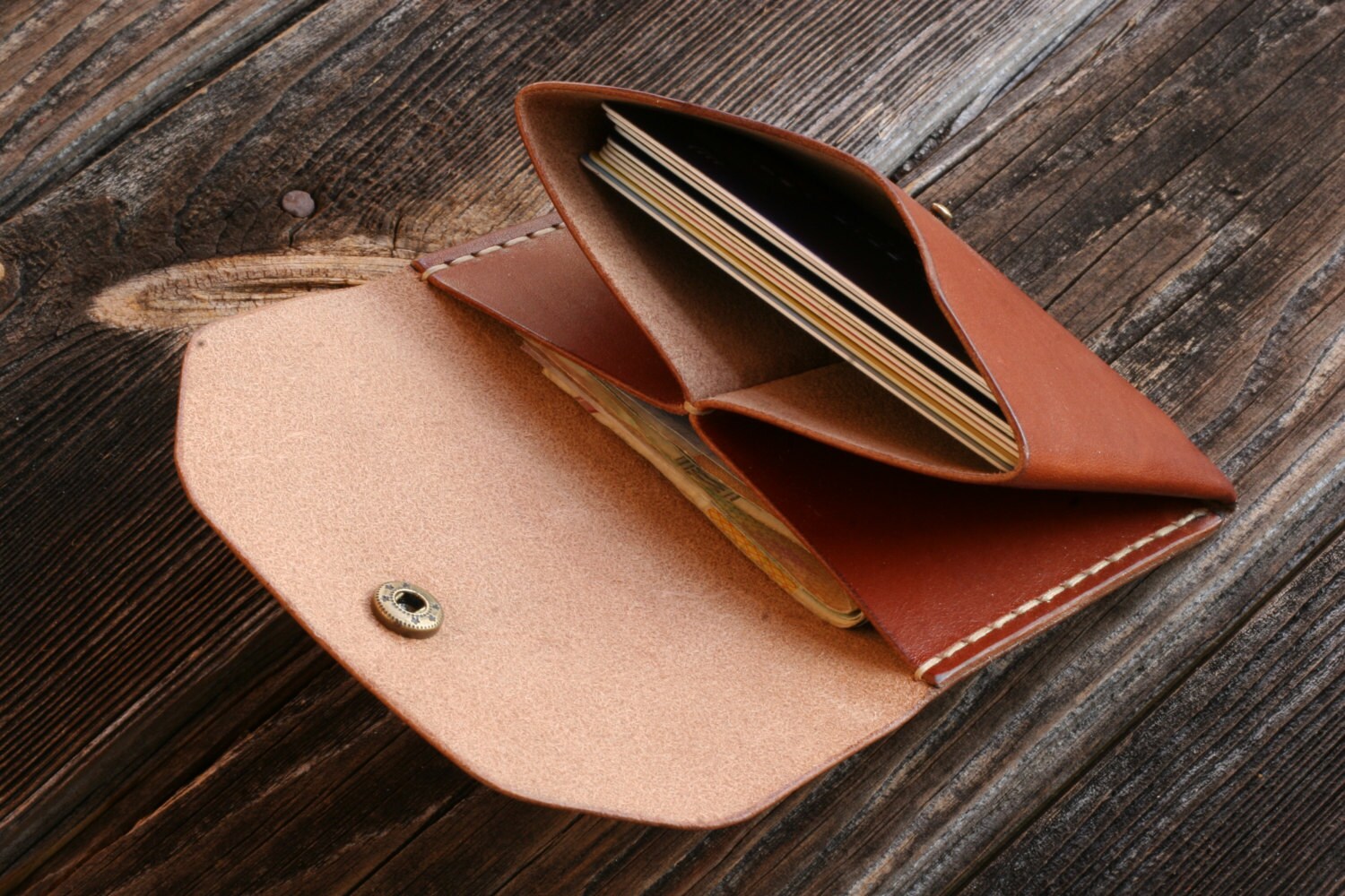 Slim Wallet DEUCE DIAMONDS DOLLARO Leather | Etsy