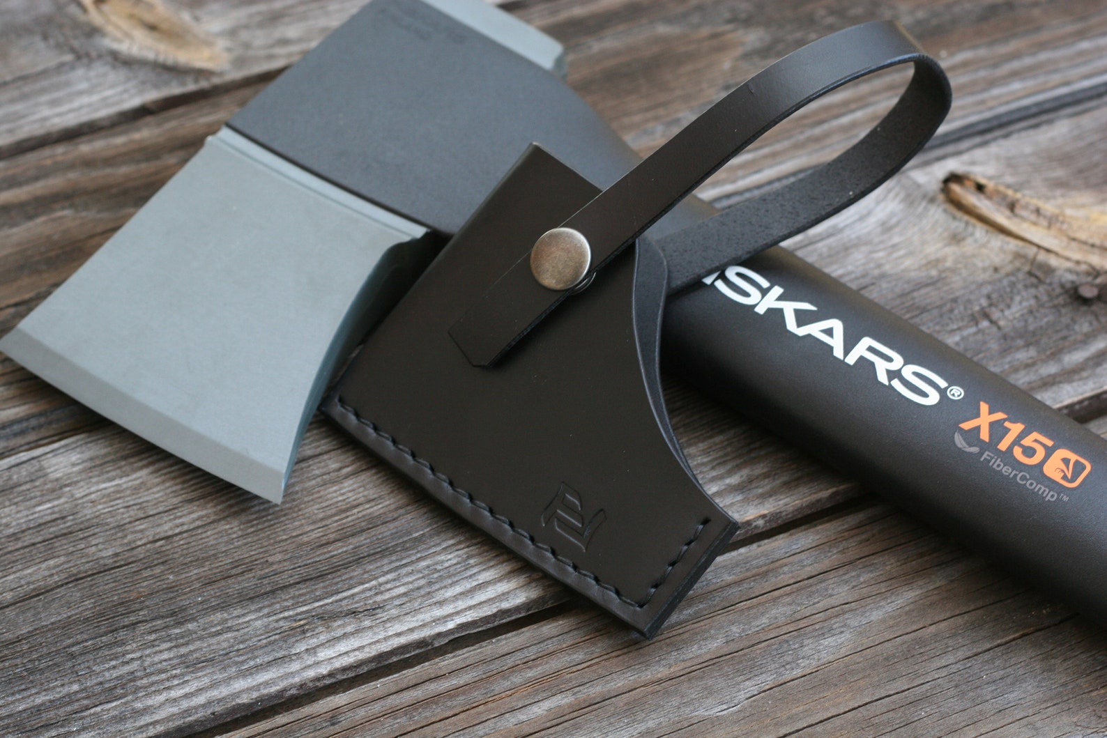 Fiskars Chopping Axe X15 Leather Sheath BLACK | Etsy