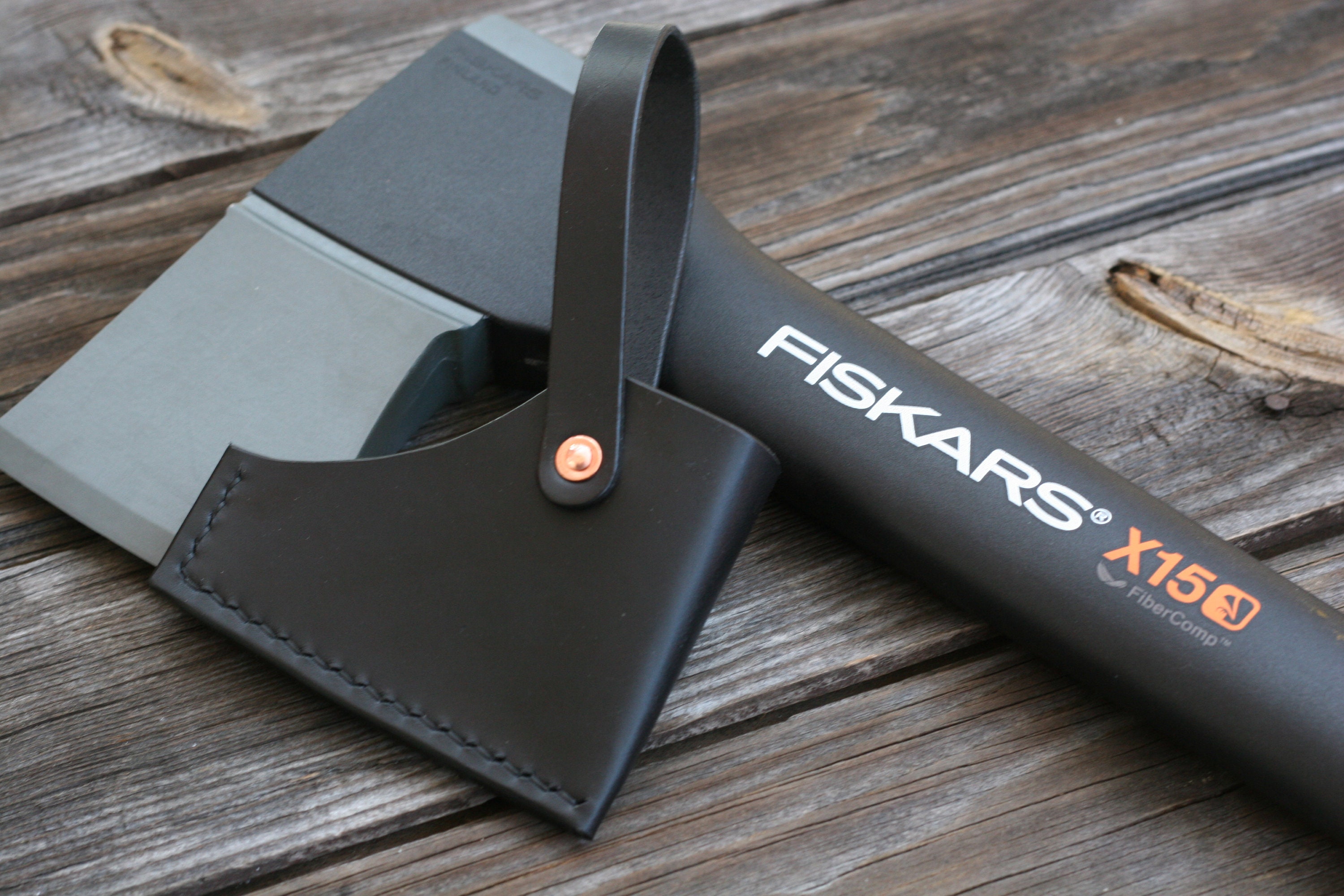 Fiskars Chopping Axe X15 Leather Sheath BLACK | Etsy