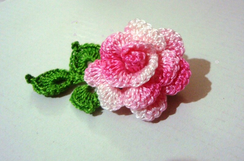 CROCHET Mini Roses With Leaves Flowers Applique Pattern - Etsy