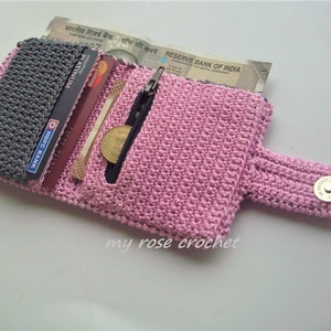 Crochet Mini Money Purse Pattern-crochet Ladies Money Wallet Pattern-bi ...