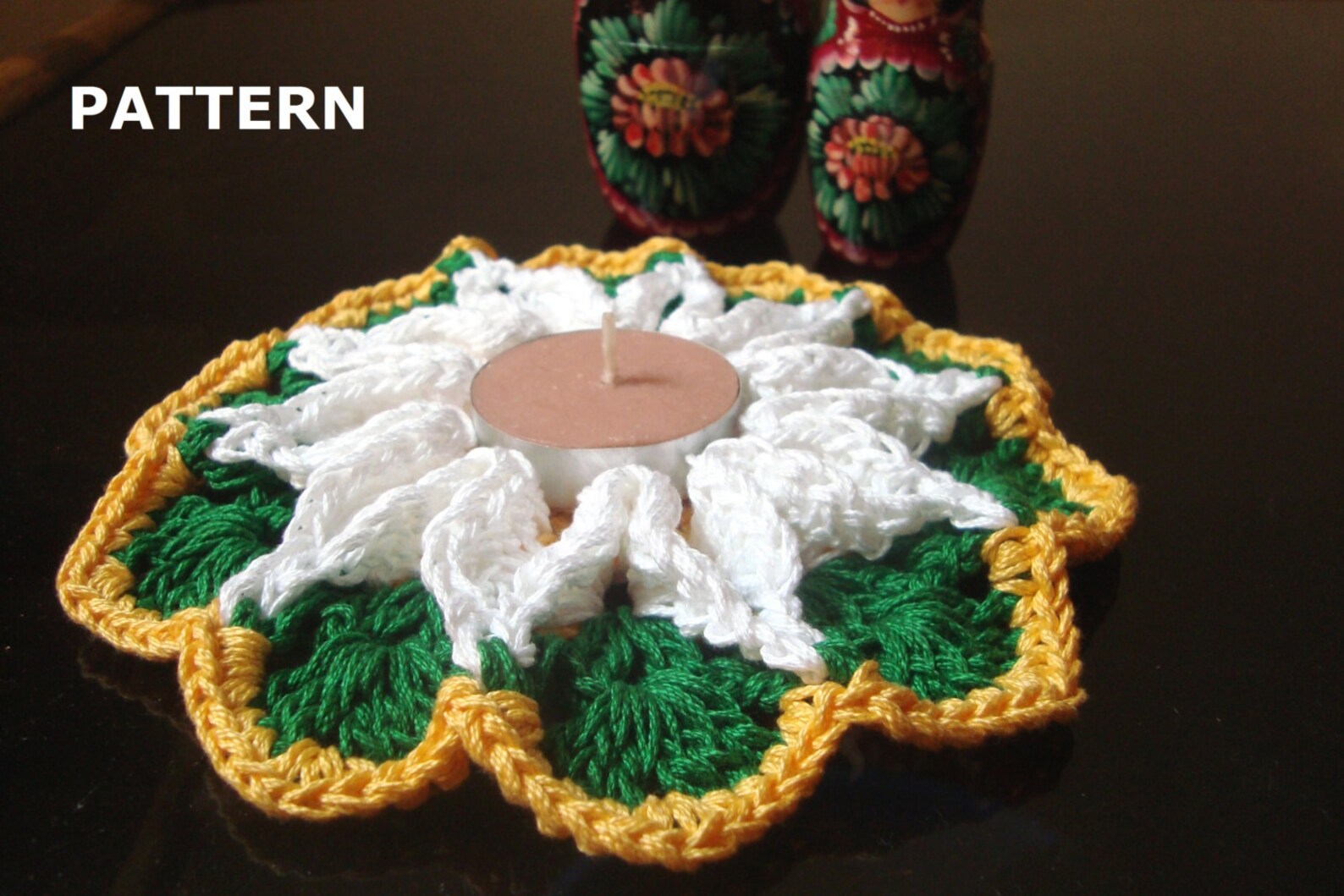 CROCHET PATTERN Crochet Lily Candle Holder Pattern Digital - Etsy