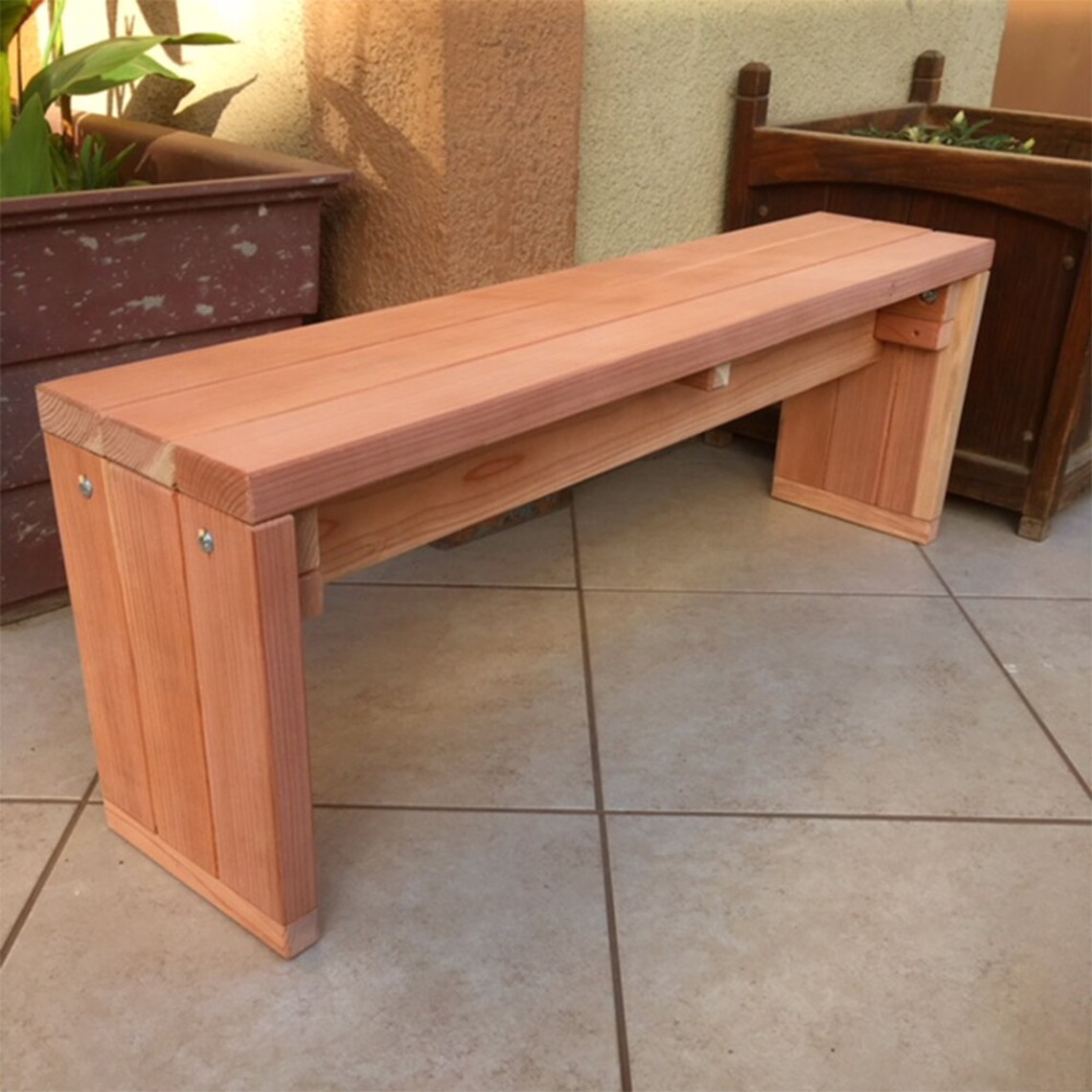 Best Redwood Natural Solid Outdoor Bench - Etsy